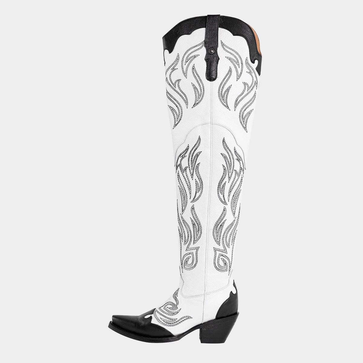 D3072 - Bota puntal extra alta venado blanco/negro – Horsag