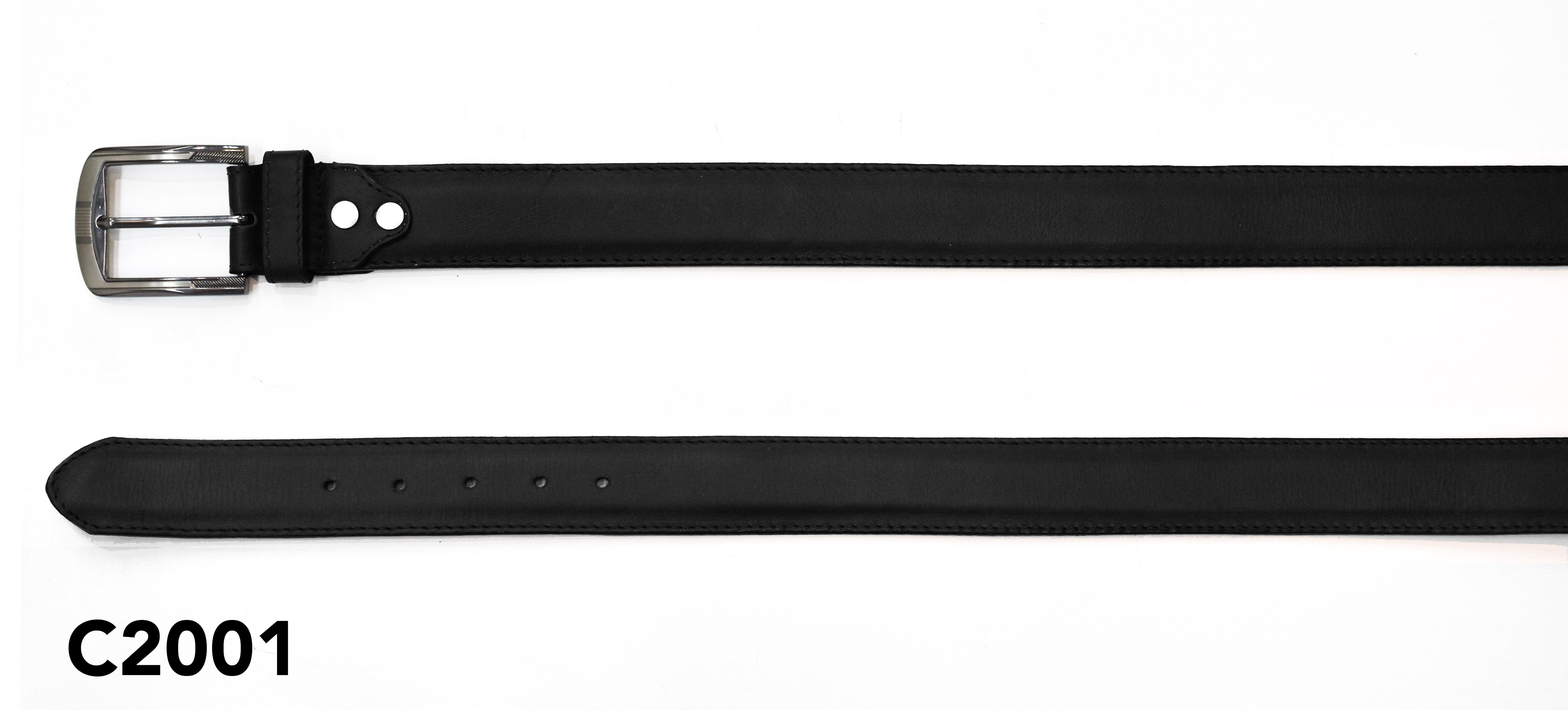 C2001 - Cinto de vestir sencillo para hombre liso negro – Horsag